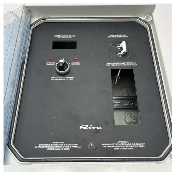 Riva 100A shore power and generator selector panel with switch - 34991